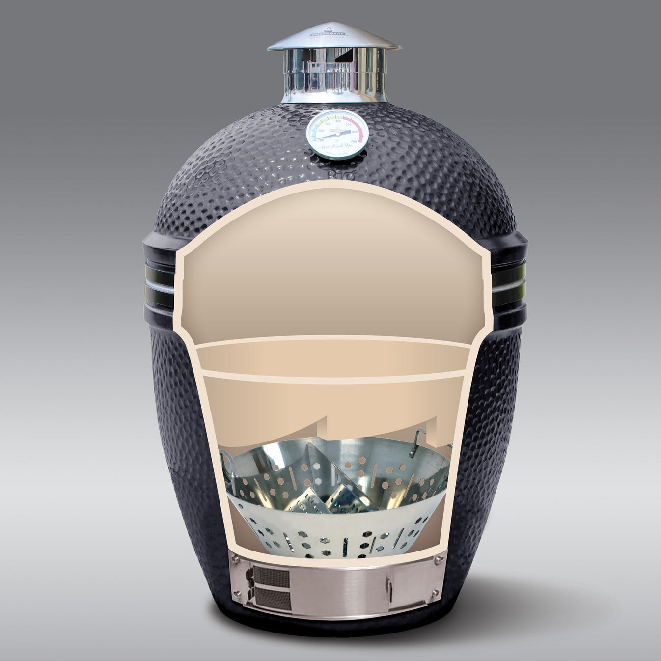 Charcoal Basket Combo Fire Bowl Kick Ash Basket Grill Accessories BGE ...